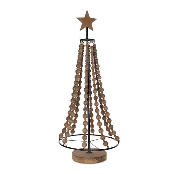 Beaded Wood Holiday Tree 25"H - 10.25 x 10.25 x 25" - Bed Bath & Beyond ...
