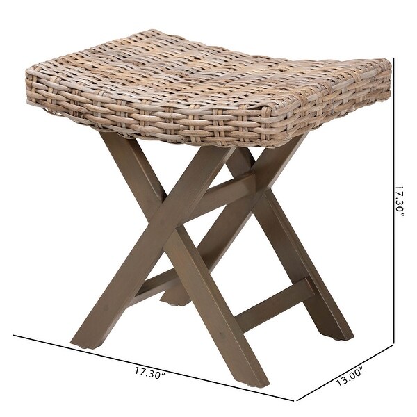 Grey rattan footstool store