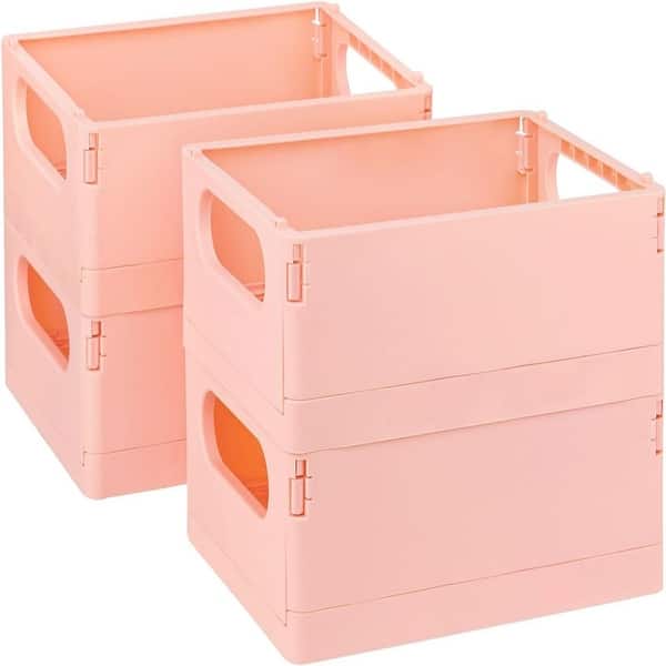 Pink Foldable Plastic Storage Crates - Bed Bath & Beyond - 39310923