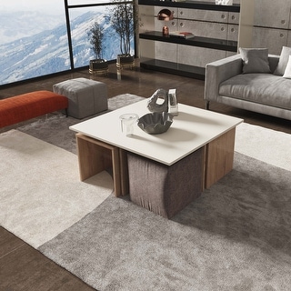 Manhattan Comfort Haley Mid-Century Modern Nested Coffee Table - Bed Bath & Beyond - 40711237