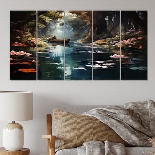 Designart "Brown Canal Surreal Waterways Magical" Canals Metal Wall ...
