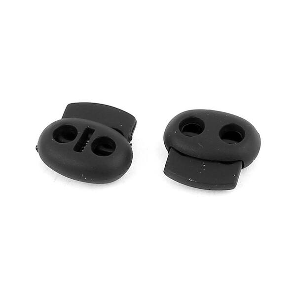 4mm Dia Double Hole Oval Spring Loaded Cord Lock Stopper Toggle End ...