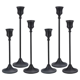 Black Candlestick Holders Candle Stick Long Holder Set of 6 for 3/4 ...