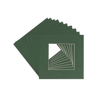 8x8 Mat for 12x12 Frame - Precut Mat Board Acid-Free Hunter Green 8x8 ...