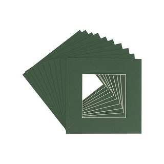 8x8 Mat for 16x16 Frame - Precut Mat Board Acid-Free Hunter Green 8x8 ...