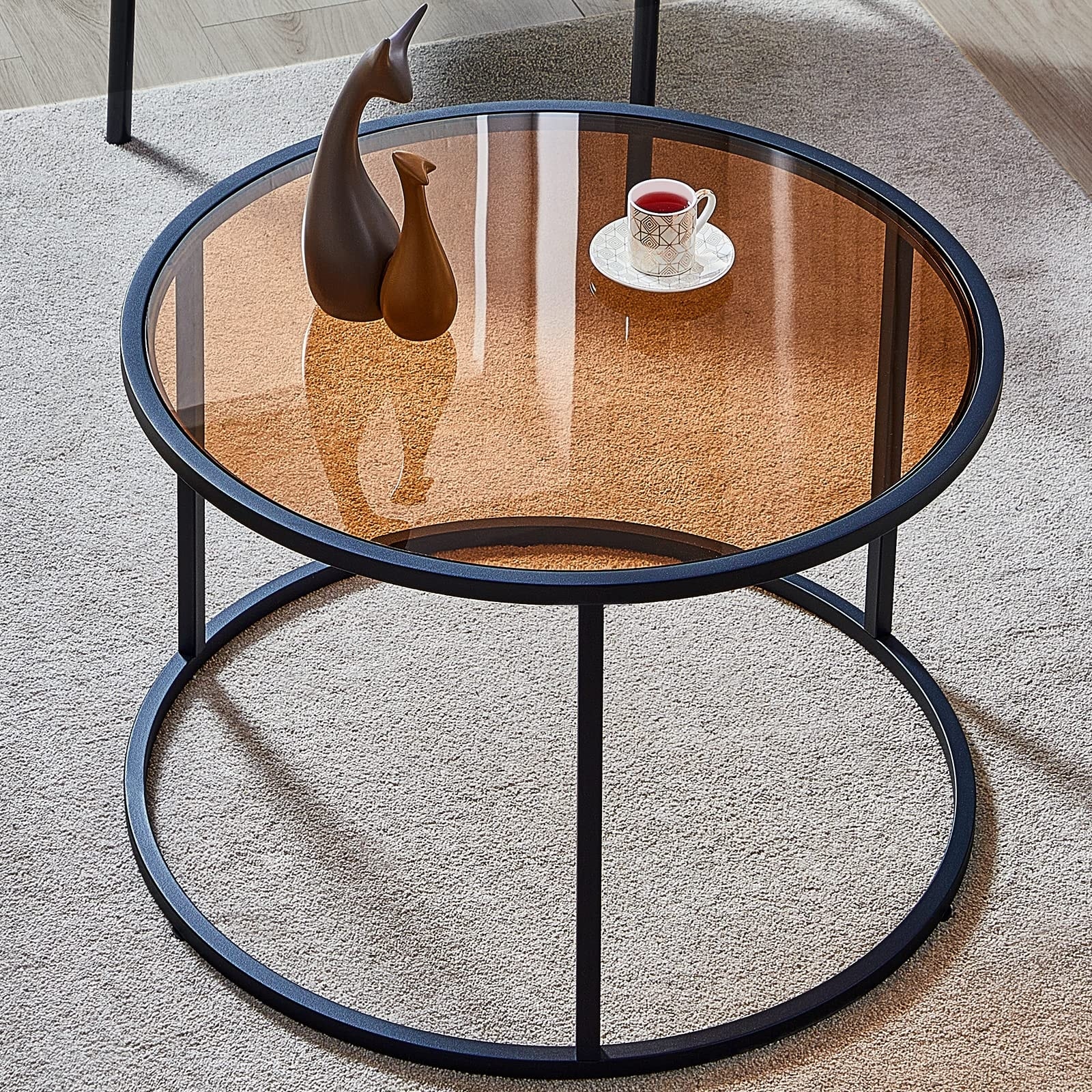 Glass Coffee Table Round Modern Coffee Tables Small Mid Century Coffee ...