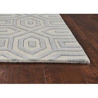5'x8' Grey Hand Tufted Geometric Indoor Area Rug - 3'6" - Bed Bath ...