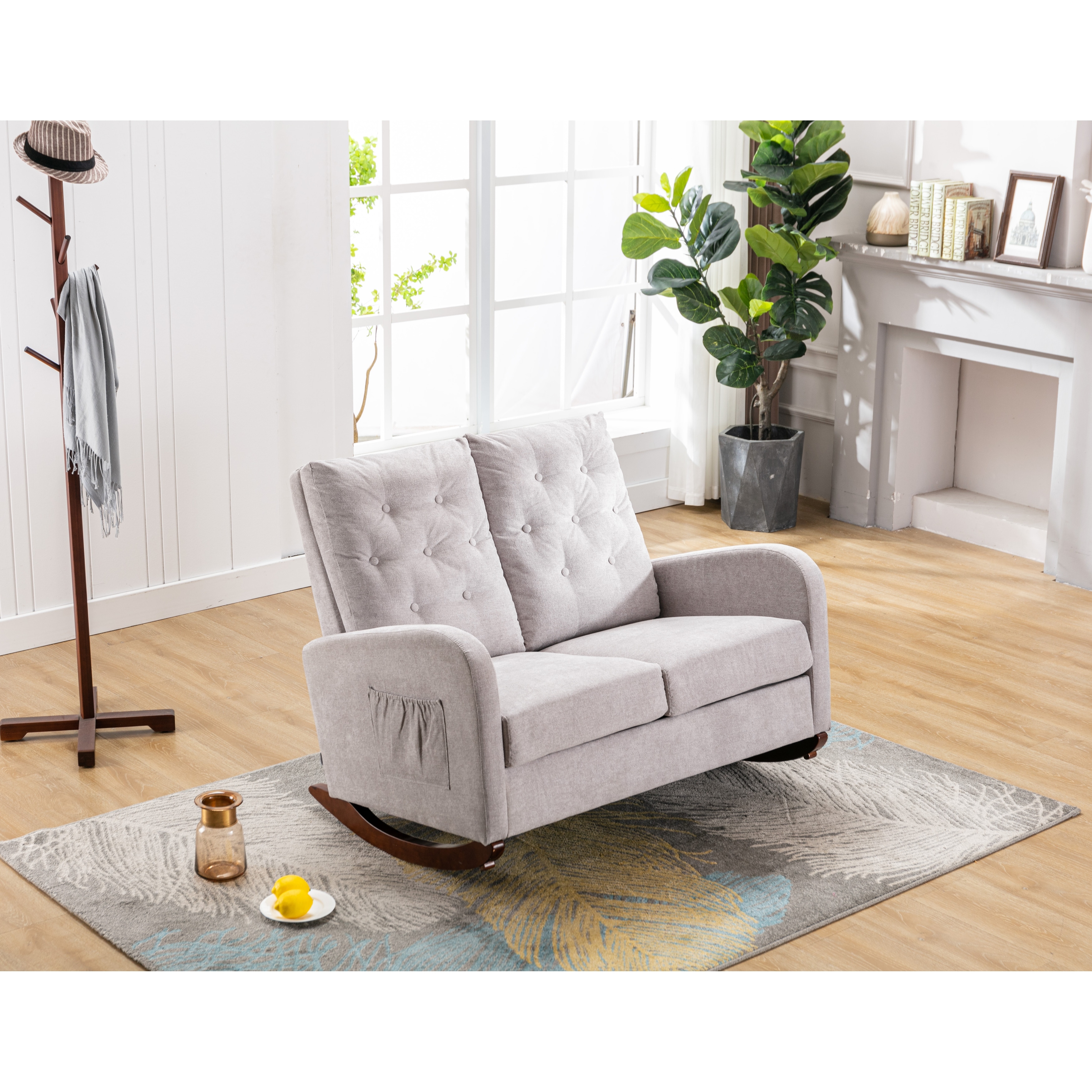 Rocking Chair With Oversized Wing Back,Extra Wide Rocking, 40% OFF