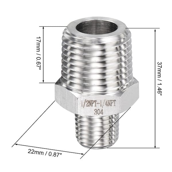 304 Stainless Steel Pipe Fitting Reducer Adapter for Water Air Pressure ...