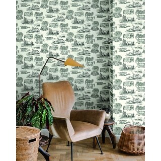 Lafayette Modern Vista Toile Wallpaper 27 in W X 27 ft L - Bed Bath ...
