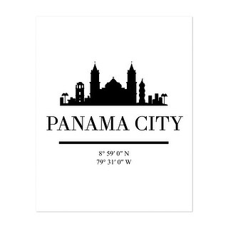 Panama City Panama City Black City Skyline Urban Art Print/Poster - Bed ...