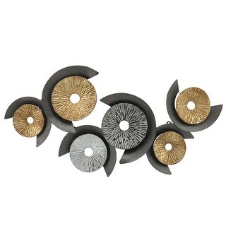 Metal Wall Decor Discs, 40", Multi, , Round, 20"H, Solid Color - Bed ...
