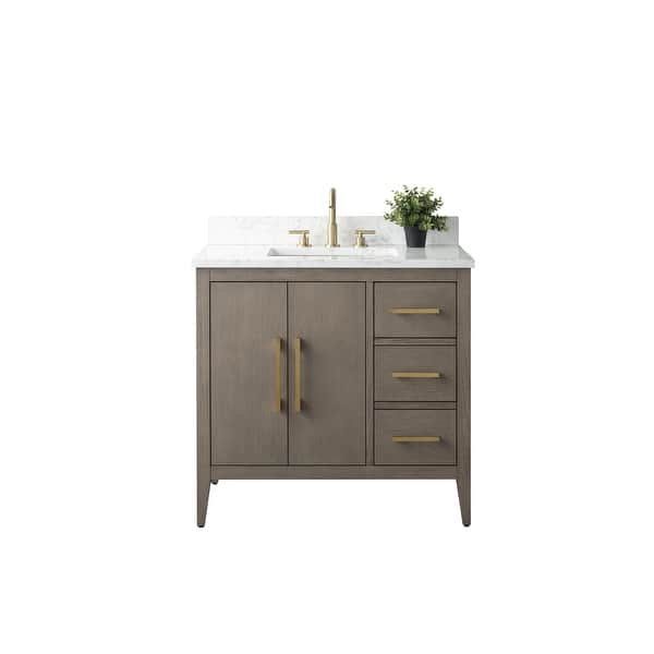 Vanity Art 36" Single Sink Bathroom Vanity Cabinet with Engineered ...