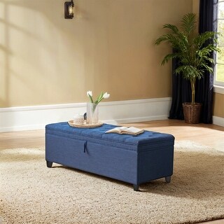 Extra Long Storage Ottoman Entryway Bench with Flip Top Storage Chest ...