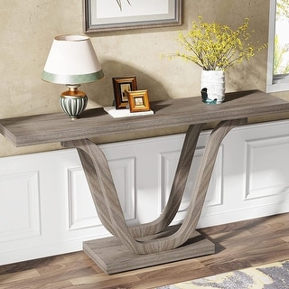 Farmhouse Console Table, 55 Inch Wood Sofa Table Entryway Table - Bed ...