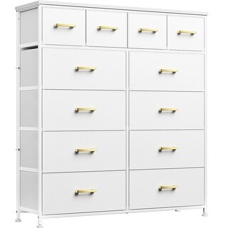 Dresser for Bedroom with 12 Drawers, Tall Dressers for Bedroom, White ...
