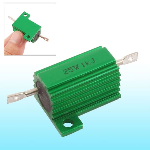 25W 1K Ohm Screw Tap Mounted Aluminum Clad Wirewound Resistor - Green ...
