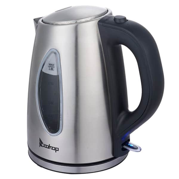 110V 1500W 1.8L Stainless Steel Electric Kettle with Water Window - Bed ...