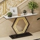 Sintered Stone Console Table with Geometric Base Sofa Table - 47.2x11 ...
