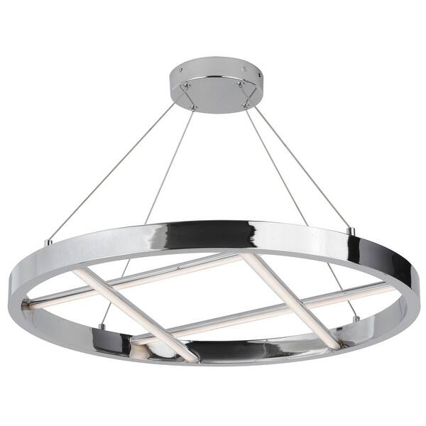 Dainolite Dante Modern and Contemporary 40W Chandelier, Polished Chrome w/ White Silicone ...