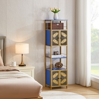 Bathroom Storage Cabinet Freestanding Floor Cabinet with Open Rack ...