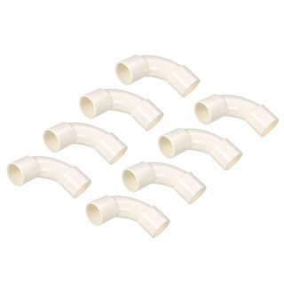 PVC Water Pipe Elbow Fitting 25mm ID 100mm Length Tube Adapter, White ...