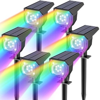 Solar Spot Lights Outdoor,7 Modes Color Changing Solar Landscape Lights ...