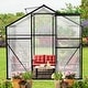 Walk-in Hobby Greenhouse with Sliding Door and Roof Vent for Backyard ...