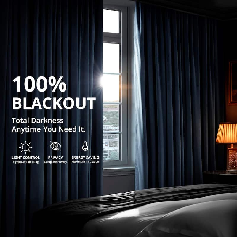 Exclusive Fabrics Signature Extra Wide Midnight Blue Velvet Blackout ...