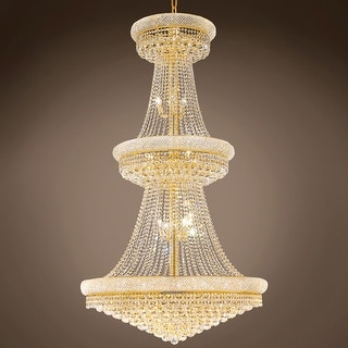 Bagel Design 38 Light 42" Gold Chandelier With Clear Swarovski Crystals ...