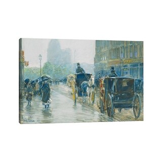 iCanvas "Horse Drawn Cabs, New York, 1891 " by Childe Hassam Canvas ...