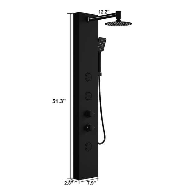 Black Steel Shower Panel Bathroom Monsoon Full Body Shower System - Bed ...