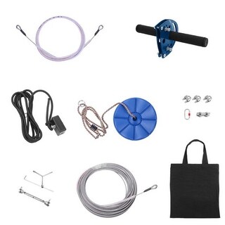 Zip Line Kit for Kids and Adult Hand Shank Disk Safety Rope Wire Rope ...