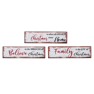 Christmas Rectangle Christmas Wishes Block - Set of 3 - Bed Bath ...