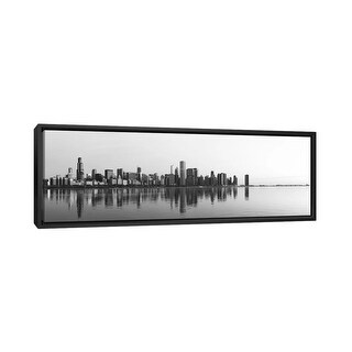 iCanvas "Chicago Panoramic Skyline Cityscape (Black & White - Sunrise ...