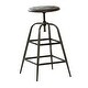 Round Metal Stool With Dark Brown Wood Seat 1" X 29" - 17 x 17 x 29 ...