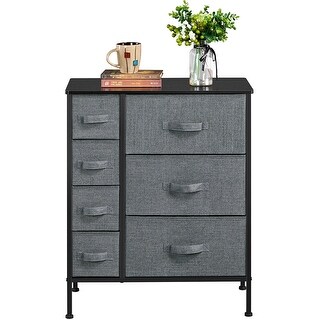 Yaheetech 7 Drawer Tower Storage Organizer Fabric Tower w/ Metal Frame ...