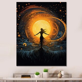 Designart "Goddess Woman Dancing Under The Full Moon" Christianism Wall ...