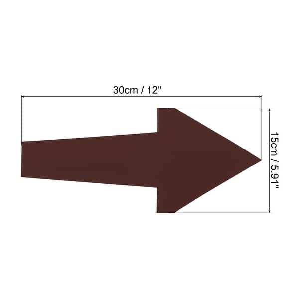 12" x 3" Arrow Sticker, PVC Removable Self Adhesive Arrow Sign, Brown ...