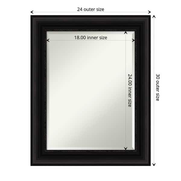 Beveled Bathroom Wall Mirror - Parlor Black Frame - Parlor Black - Bed ...