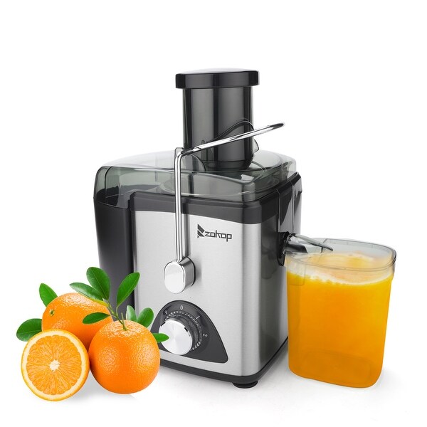 ZOKOP ALW J03 120V 600W 75MM Large Caliber 600ML Juice Cup 1000ML Slag Cup Third Gear Electric Juicer Stainless Steel Bed Bath Beyond 33465051