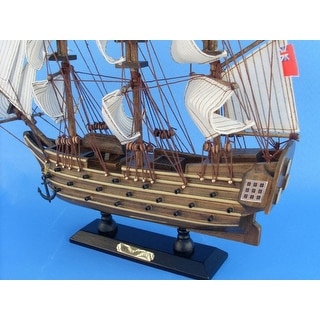 Wooden HMS Victory Tall Model Ship 14" - 14" L x 2" W x 12" H - Bed ...