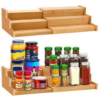 Spice Rack Organizer, 3 Tier Expandable Bamboo Spice Rack Organizer ...