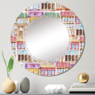 Designart 'Bright Old Building Facade In Old Europe' Printed Patterned ...