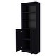 2-Door Bookcase, Storage with Multi-Level Shelves and Double Door ...