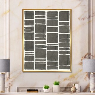 Designart "Minimalist Graphics IV" Transitional Framed Canvas - Black ...
