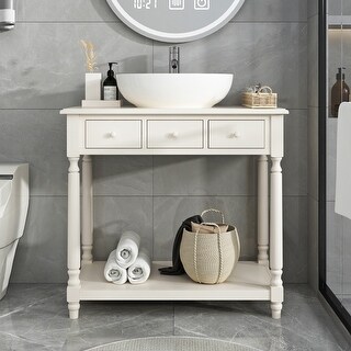 36" Bathroom Vanity Base with Open Storage Shelf - Bed Bath & Beyond ...