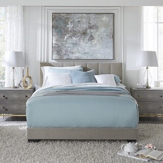 Reece Channel Stitched Upholstered Full Bed, Platinum Grey, by Living ...