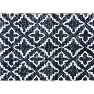HomeRoots 2' X 3' Navy Blue Moroccan Machine Tufted Area Rug With UV ...