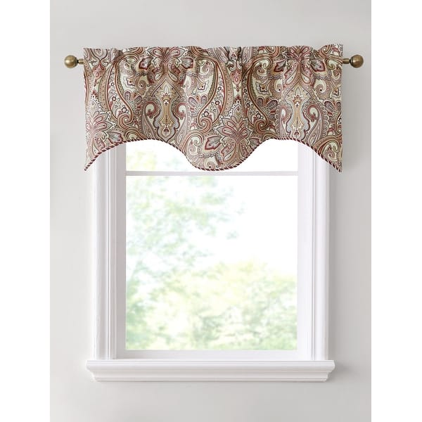 HLC.me Paris Paisley Decorative Rod Pocket Short Scalloped Curtain ...